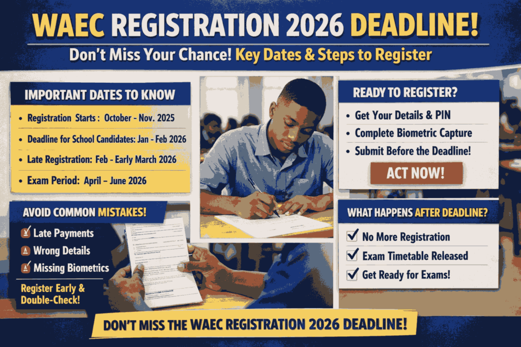 WAEC Registration 2026 Deadline: Complete Guide, Dates, Requirements ...