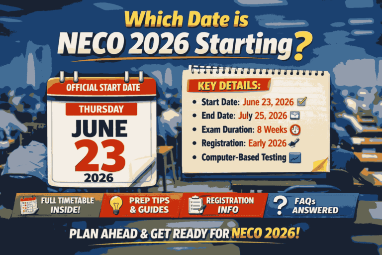 Which Date Is NECO 2026 Starting? Complete Guide, Timetable & Key ...